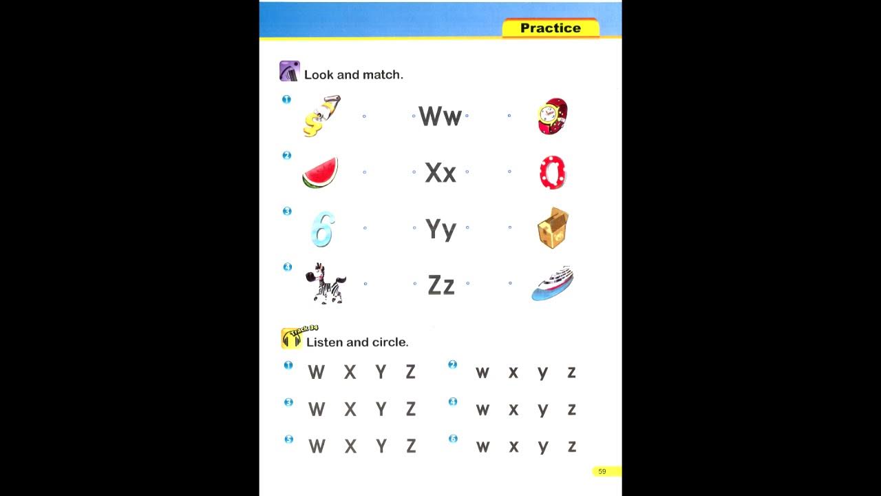 page 59 smart phonics 1 unit8 w x y z #SmartPhonics1 - YouTube
