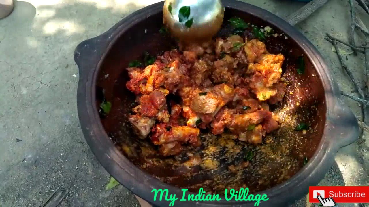 Pot Mutton Curry Recipe and Cooking | My Indian Village Food - YouTube