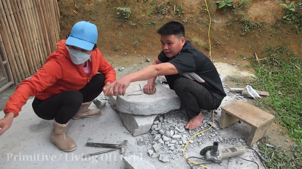 How to make stone mill, Amazing technique of stone making, Free ...