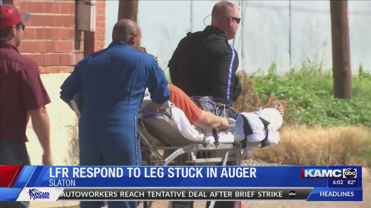 Lubbock Fire Rescue responds to leg stuck in auger in Slaton - YouTube