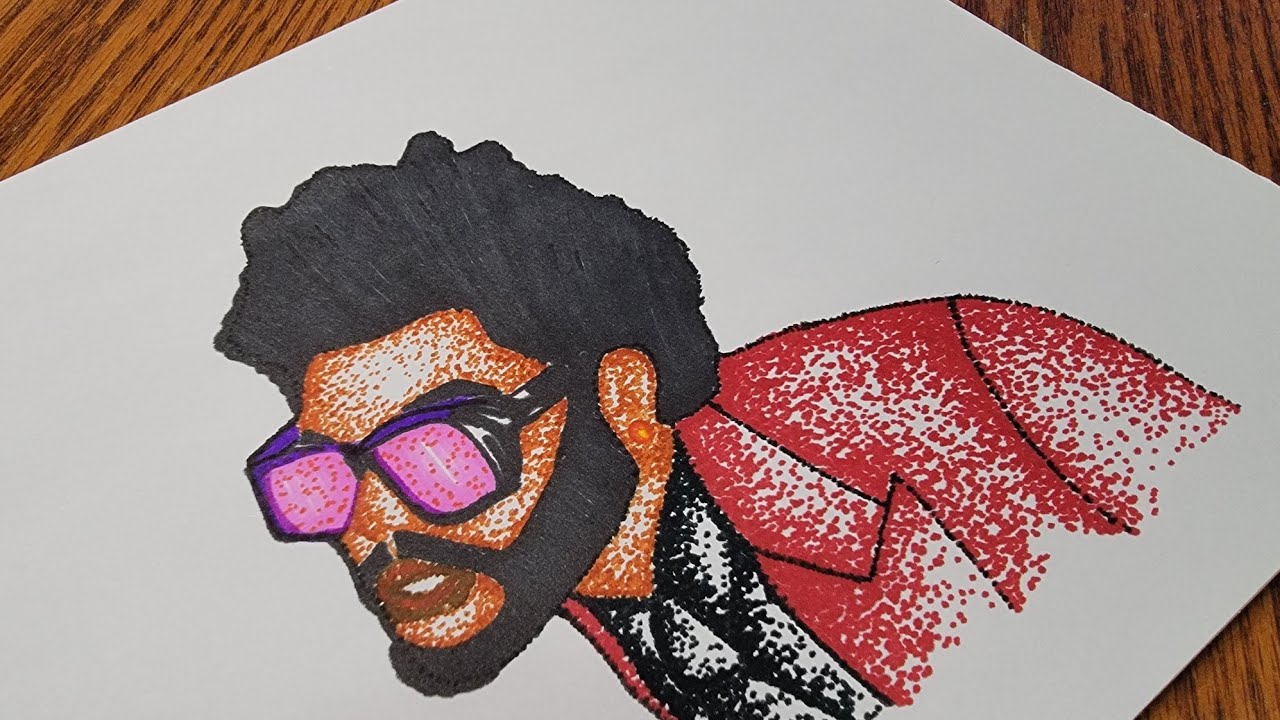 Stippling Drawing #10 - How to Draw The Weekend Using Dots | Pencil ...