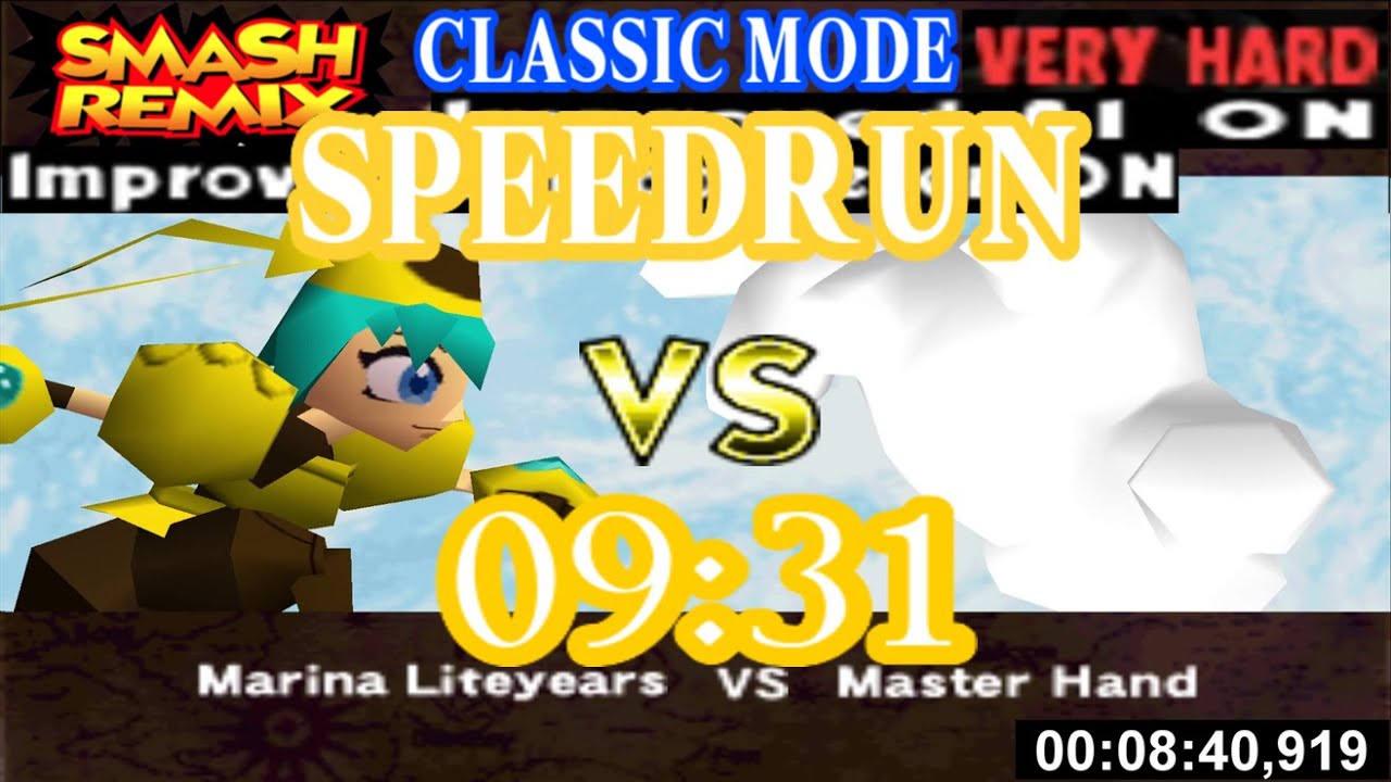 Smash Remix - Classic Mode Speedrun with Marina (VERY HARD) in 09:31 ...