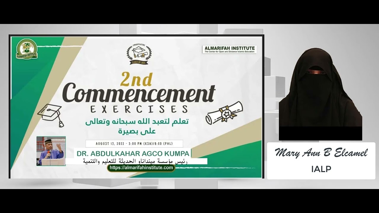 Almarifah Institute | 2nd Commencement Exercises | Mary Ann B Elcamel ...
