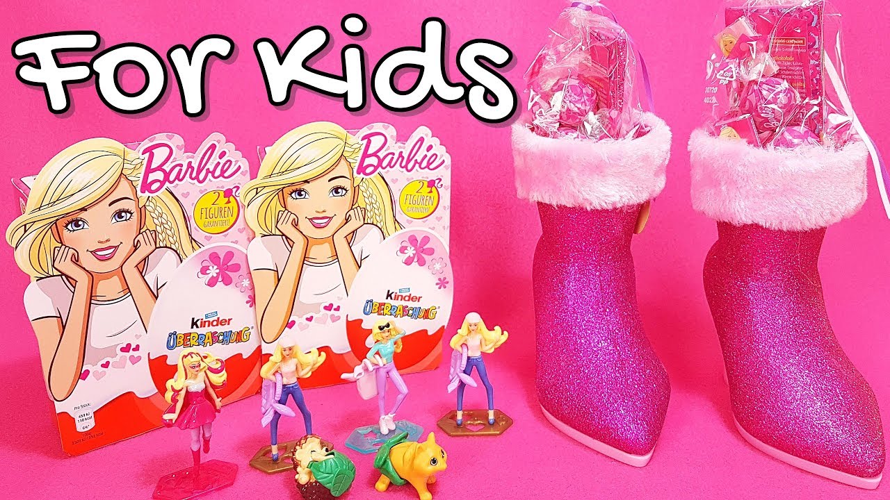 Barbie Kinder Surprise Eggs & Glitter Boots - Candy Video for Kids ...