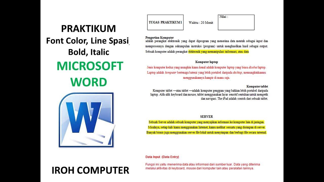 MEMPERTEBAL (BOLD), TEKS COLOR, ITALIC DAN LINE AND PARAGRAPH SPACING ...