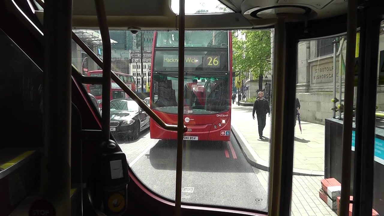 Ride looking backwards on a London Boris bus - YouTube