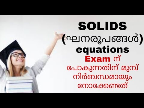 IMPORTANT EQUATIONS- SSLC (Chapter -8) ഘനരൂപങ്ങൾ/Solids(Equations ...