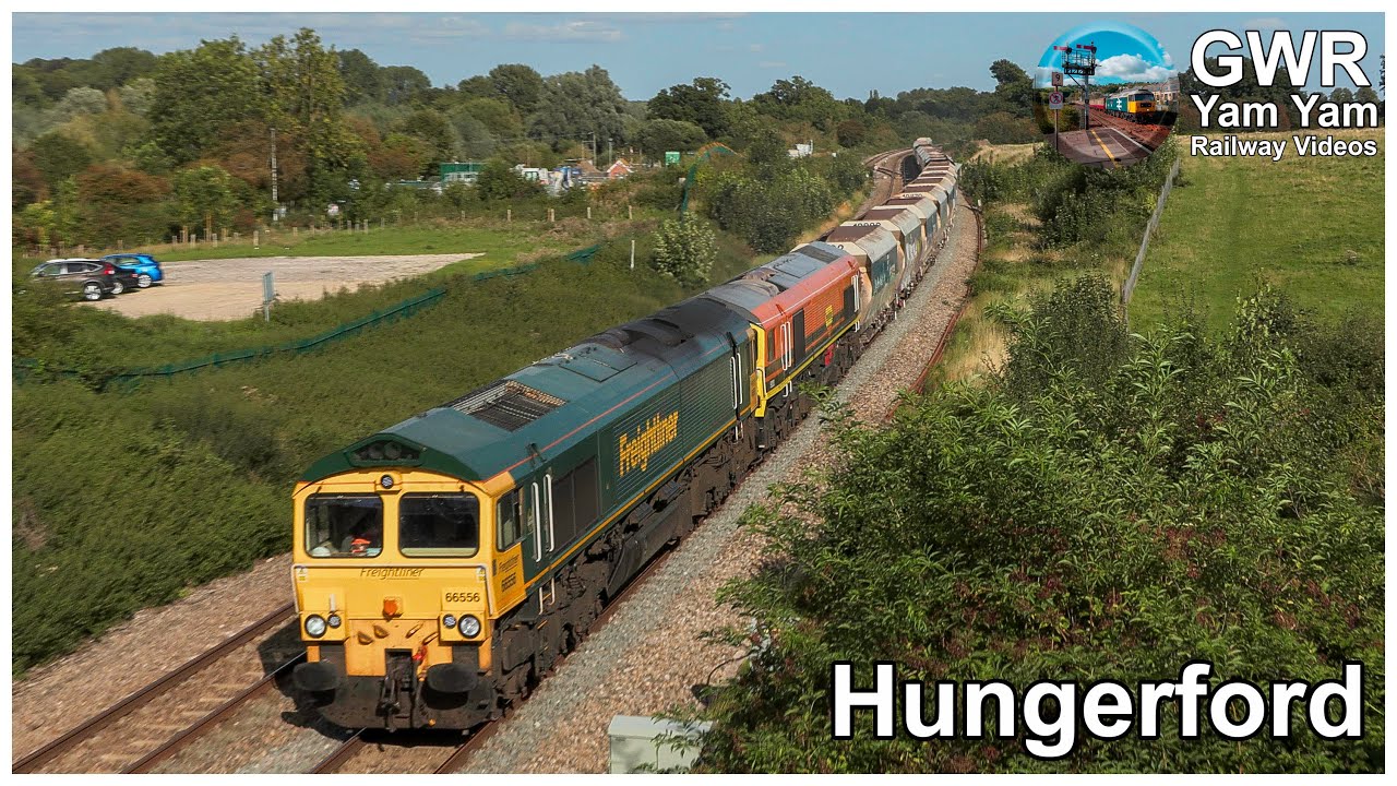 Freight Trains on the GWML at Hungerford - YouTube
