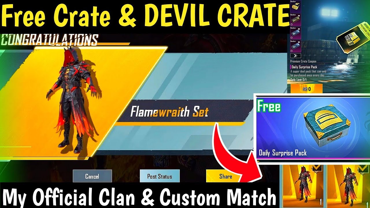 Bgmi Free Crate & Devil Crate in Bgmi | Bgmi Zero Uc crate and Devil ...