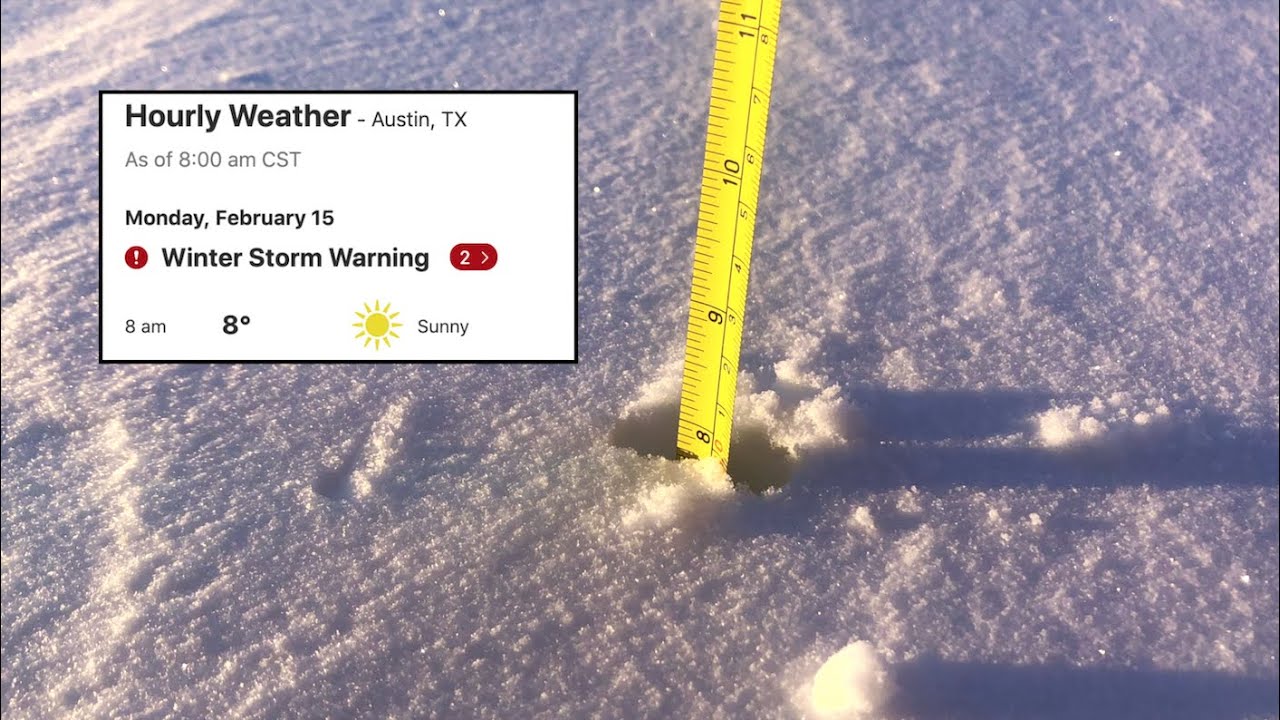 Austin Texas Record Snowfall - Feb 15th 2021 - 8 Inches of Snow and 8 ...