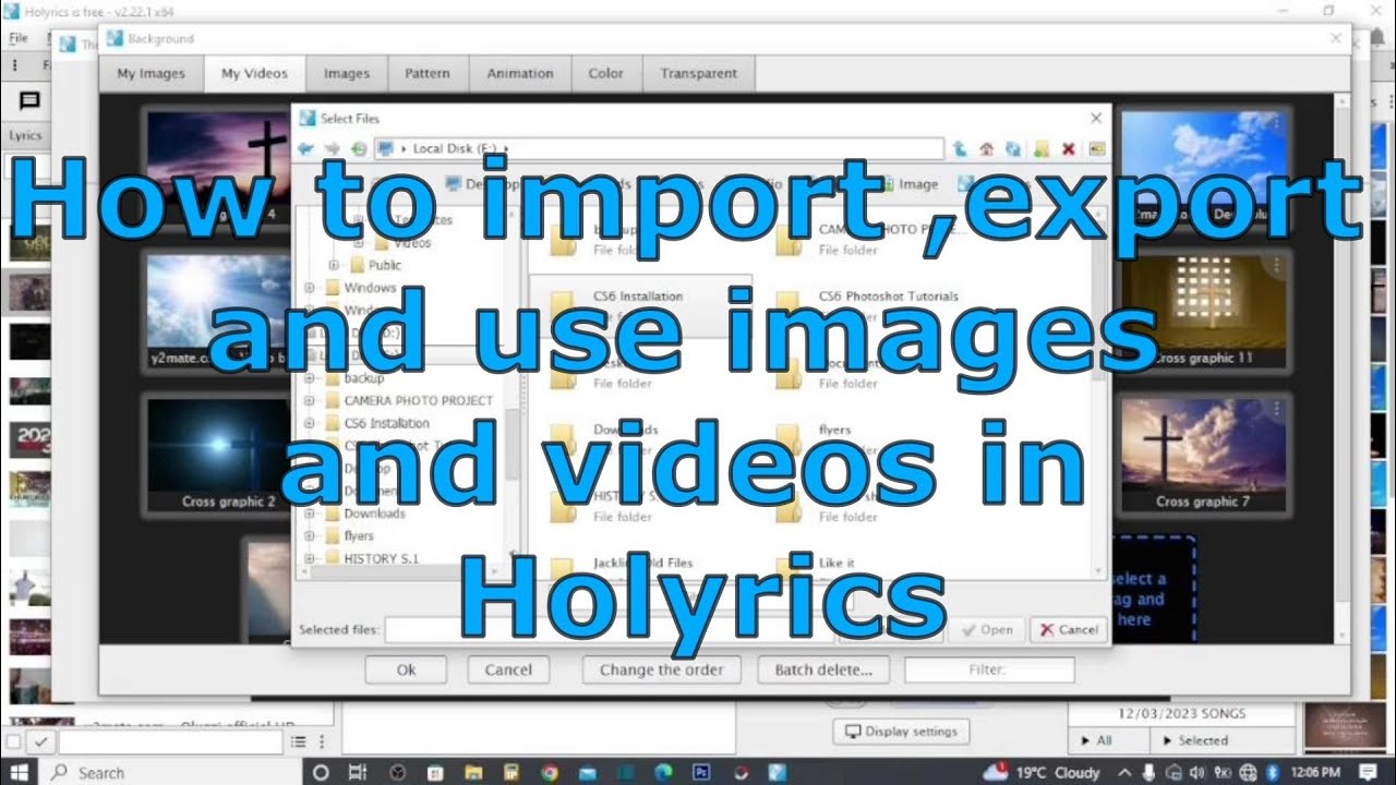 how to import images and videos and how to use them as themes in ...