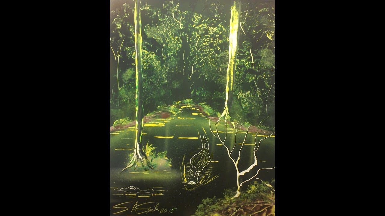 Spray Paint Art - Black Water Swamp - YouTube