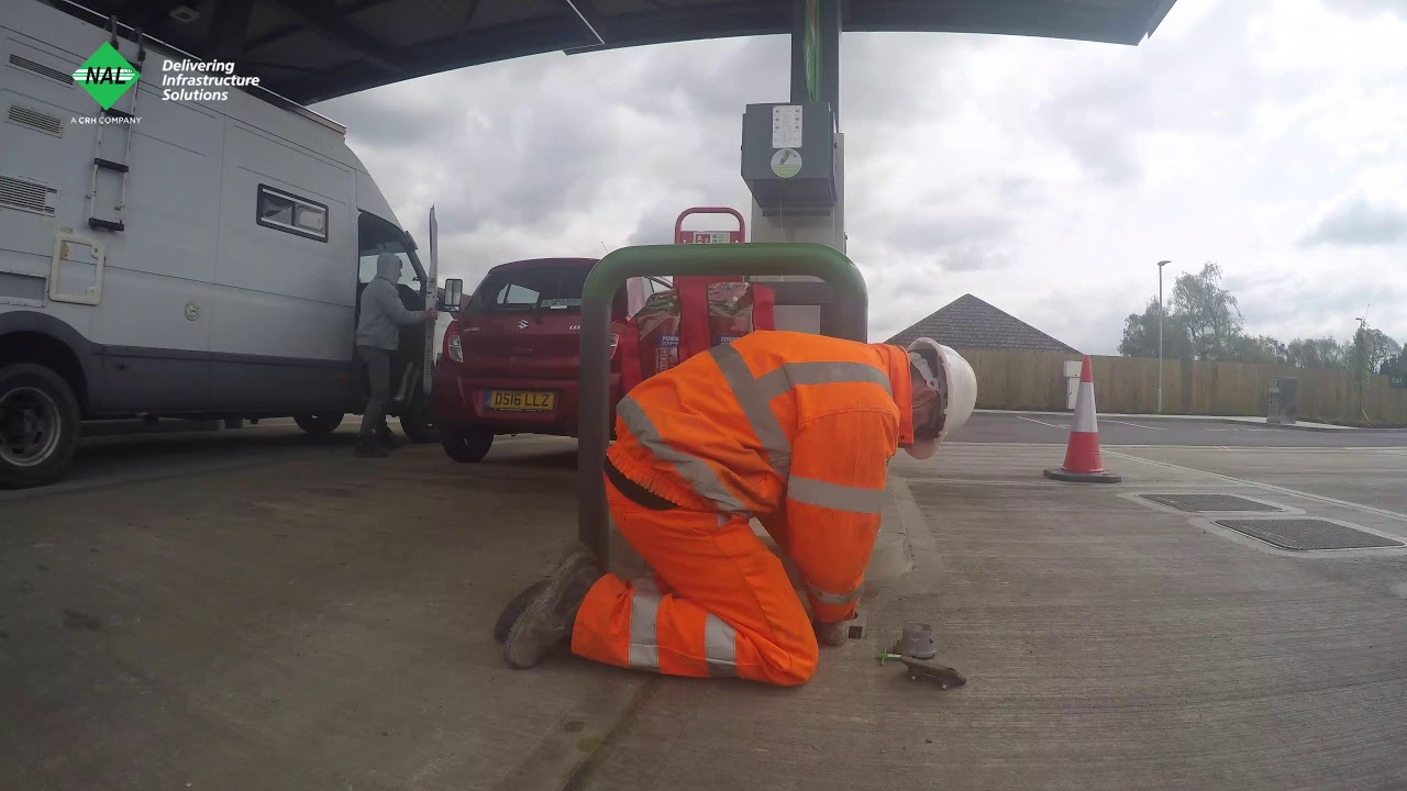 NAL Retention Socket Ludlow Forecourt Installation - YouTube