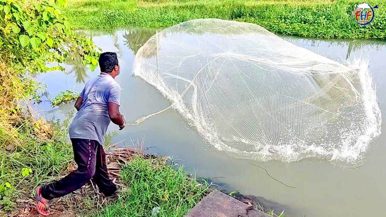 Disappointed fisherman with throw net fishing | Fishing videos | Fish ...