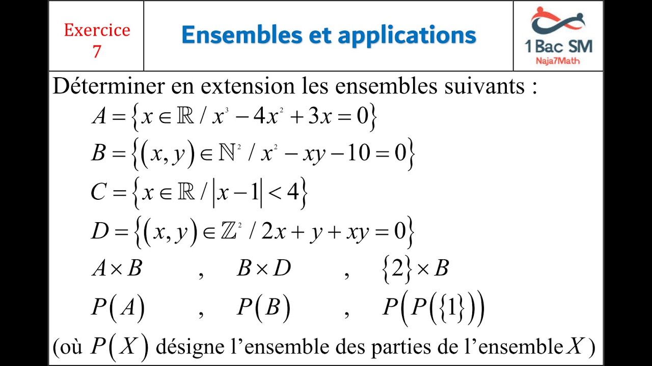 Exercice 07-Ensembles et applications-1ère BAC Sciences Mathématiques ...