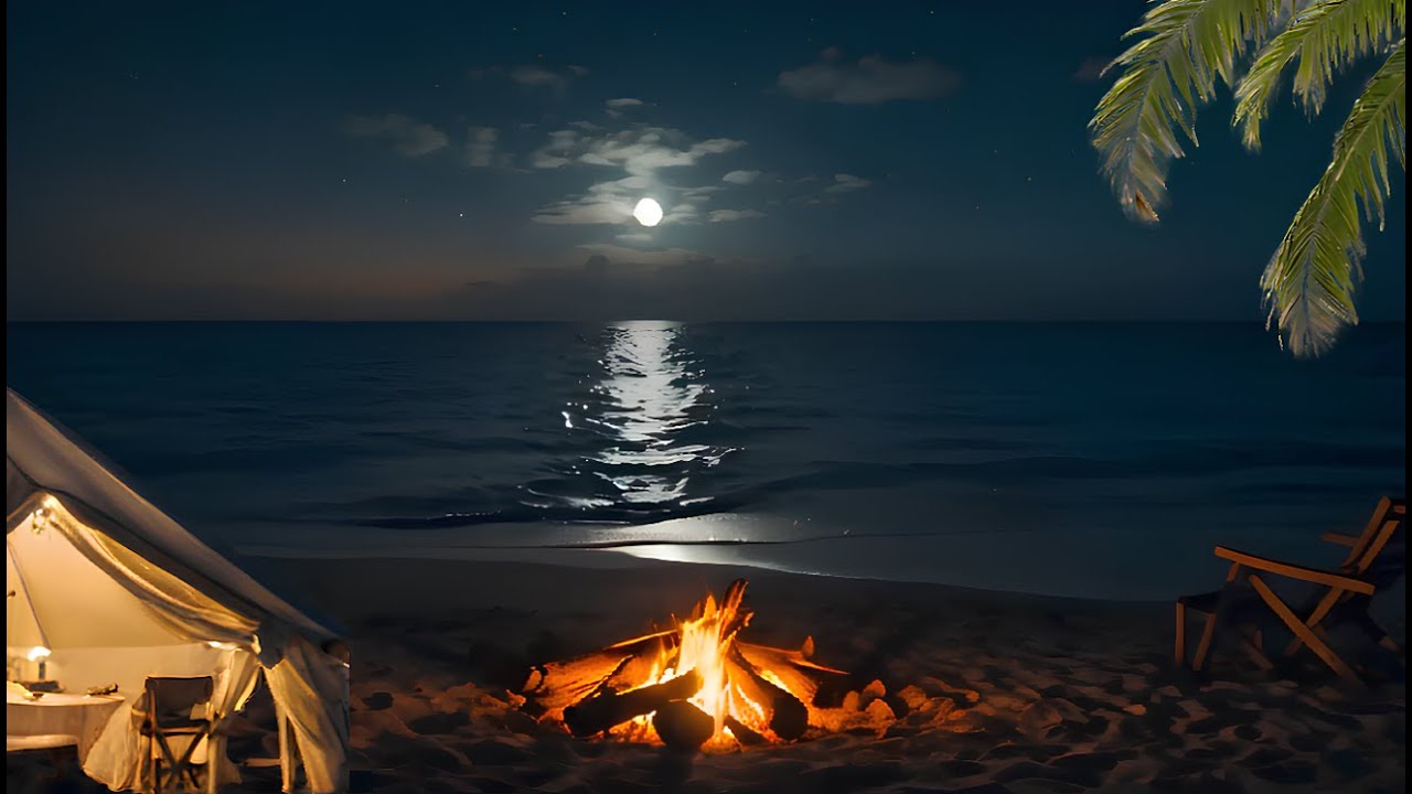 Moonlit Campfire Serenade A Glowing Wilderness Adventure Relaxing 8 Hours - YouTube