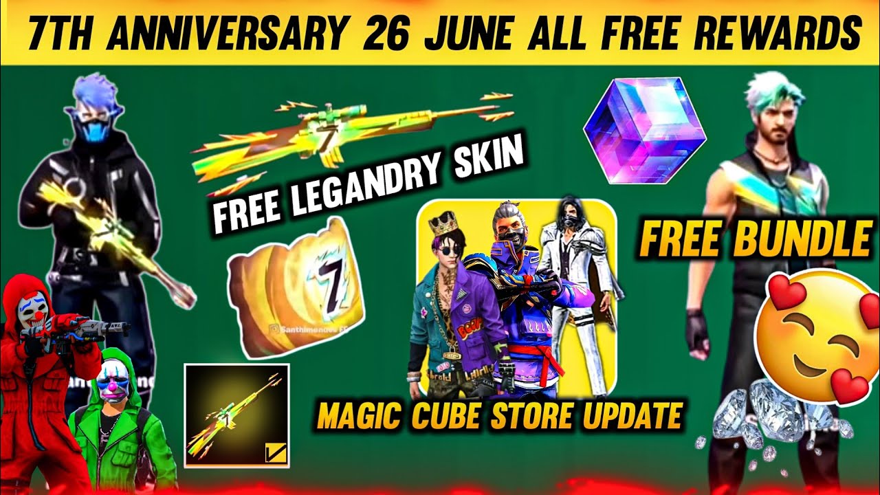 7Th Anniversary All Free Rewards Calendar | Free Fire 7Th Anniversary ...
