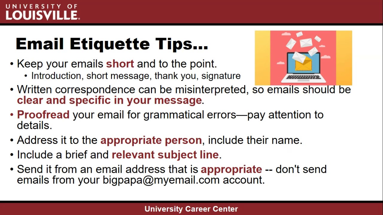 University Career Center Online Etiquette - YouTube