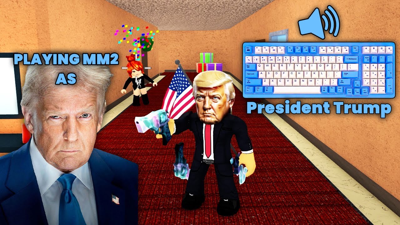 TRUMP DESTROYS TEAMERS IN MM2 + GAMEPLAY (KEYBOARD ASMR) - YouTube