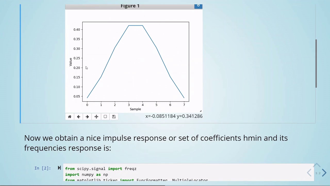 ADSP - 08 Noble Identities, Filters - 06 Python Example: Half Band Low ...