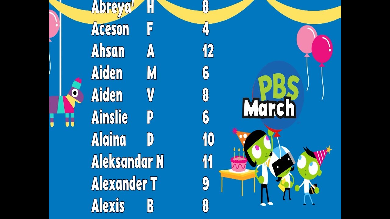 Jax PBS Kids Club March Birthdays - YouTube