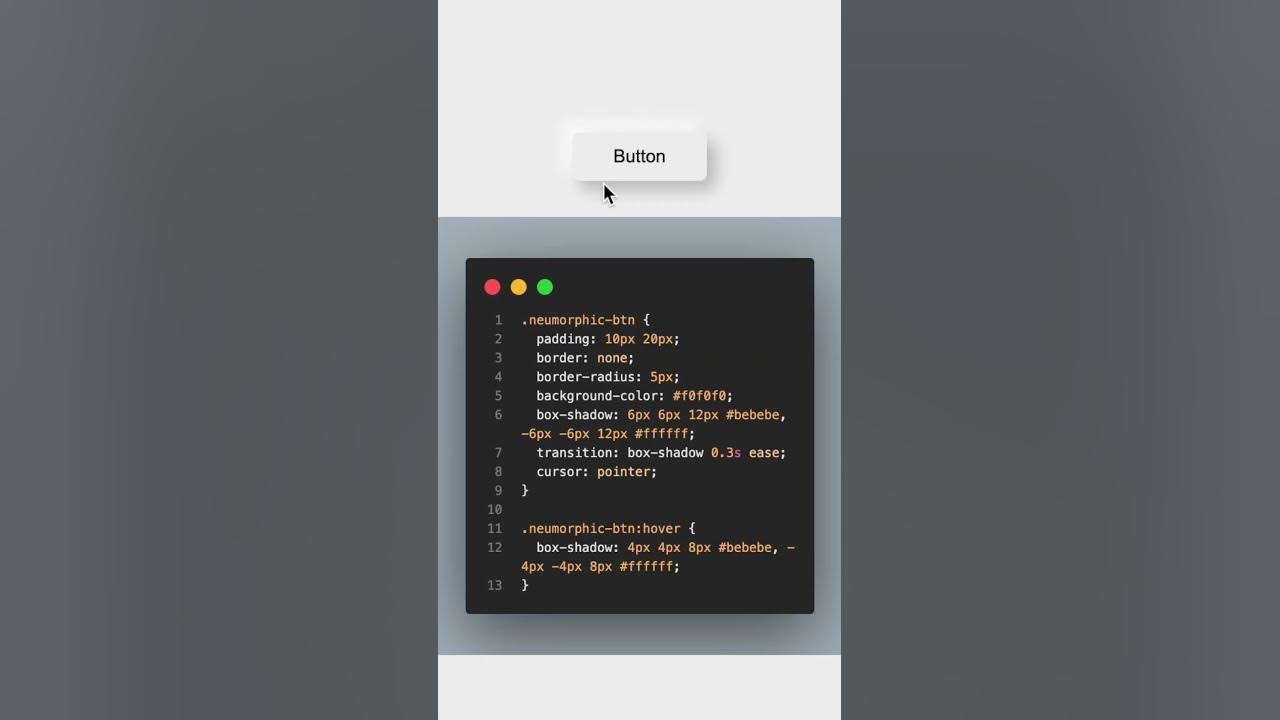 Creating Neumorphic Button By Using Html And Css Html Css Coding Webdesign Webdevelopment 