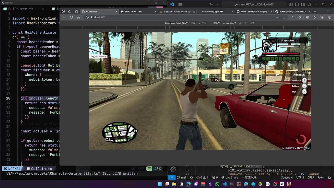LIVE GTA SAMP Gamemode Development dengan CEF UI Part 6 - YouTube