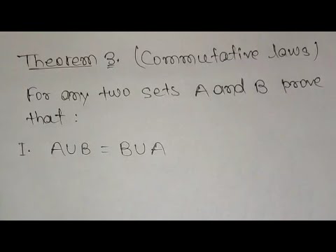 Sets Theorem no 3 / Commutative laws - YouTube