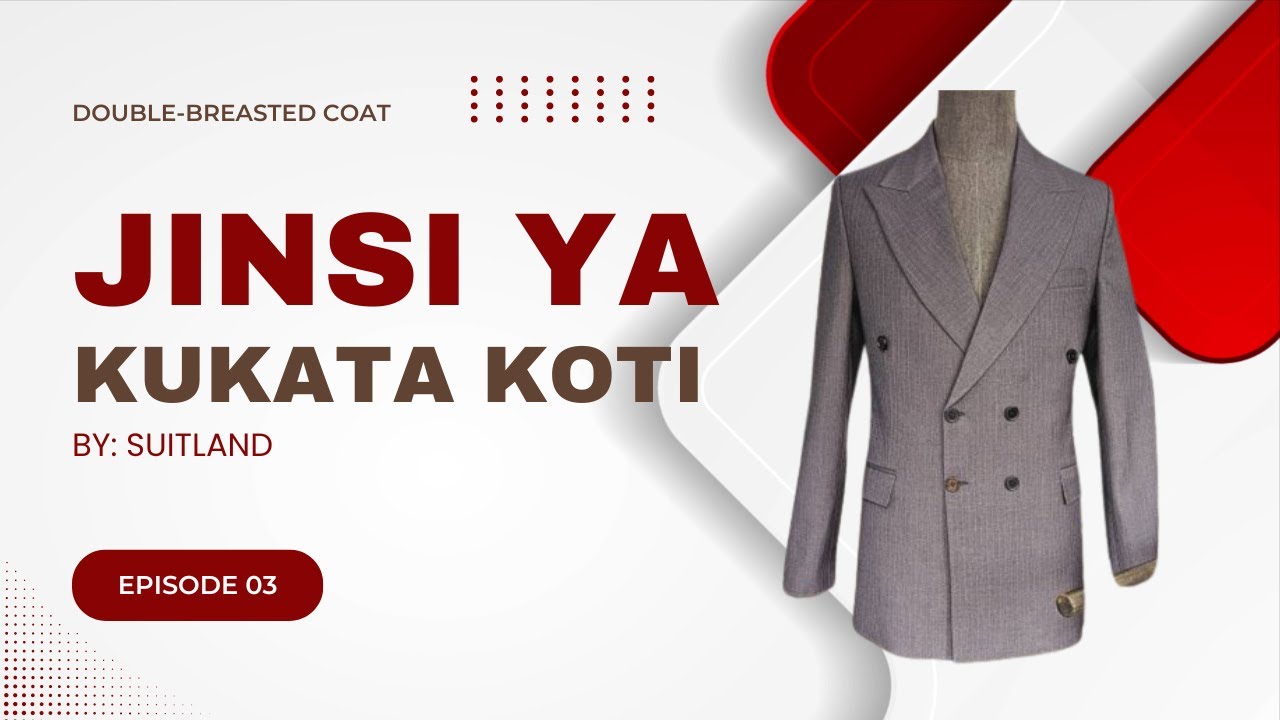 Jinsi ya kukata double-breasted koti- Kitambaa Cha Mbele - YouTube