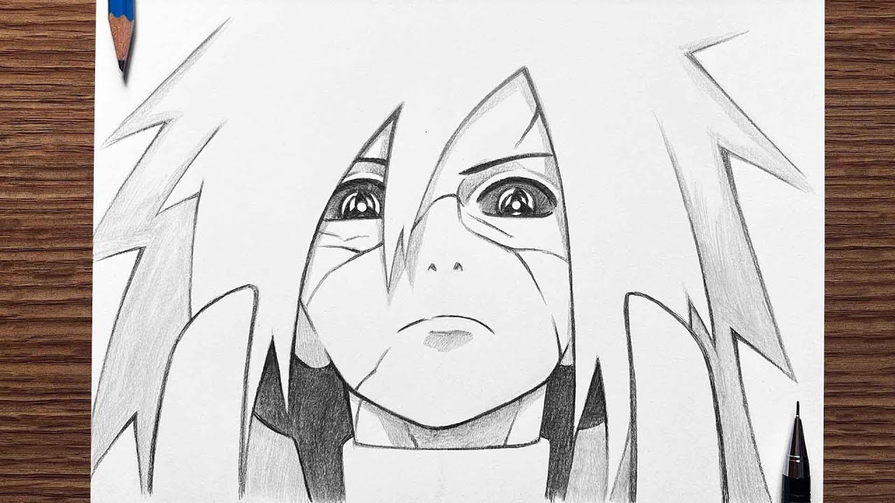 Easy anime drawings | how to draw Madara Mangekyou - [Naruto] | drawing ...