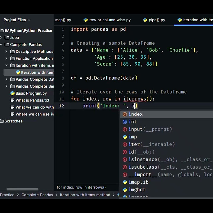 Iterrows Method In Pandas Iteration Python Pandas Coderant2 Shorts Python Pandas