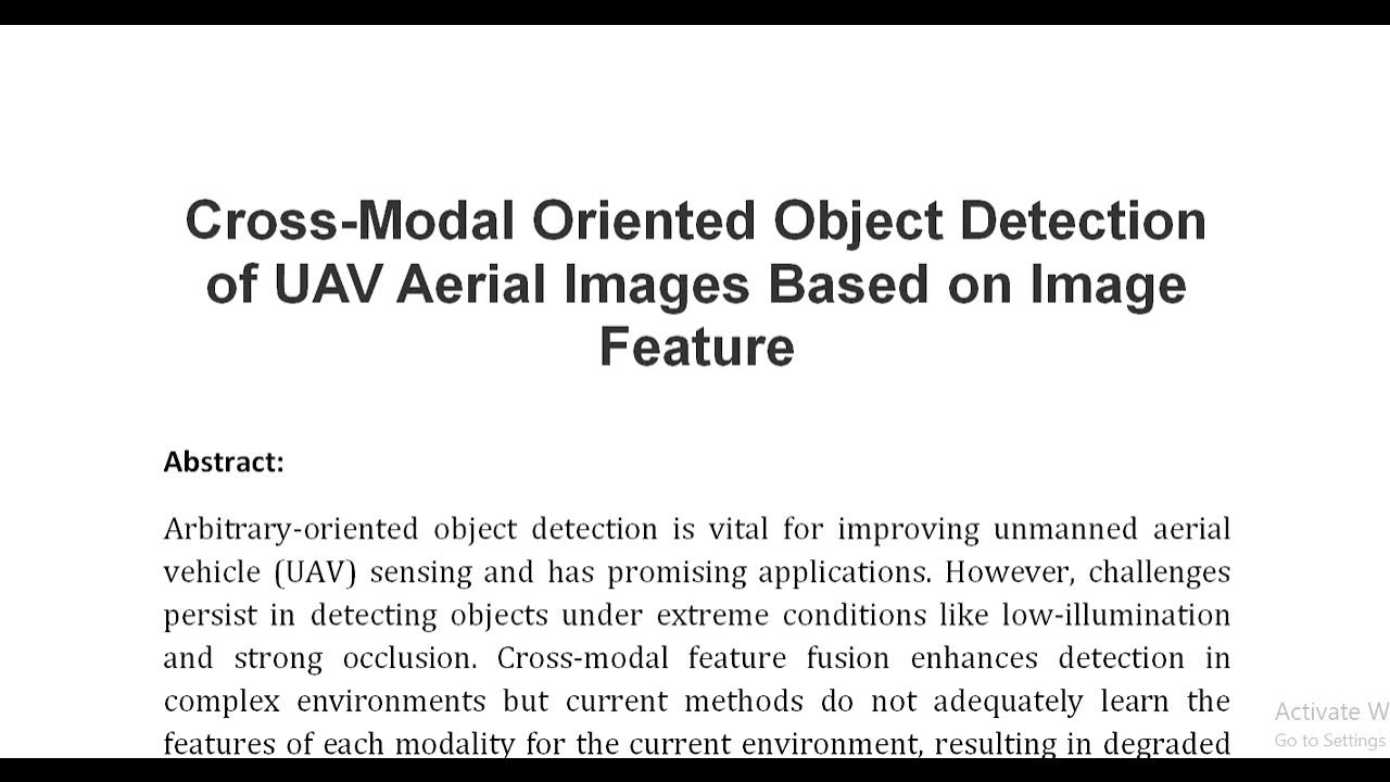 Cross Modal Oriented Object Detection of UAV Aerial Images Based on Image Feature - YouTube