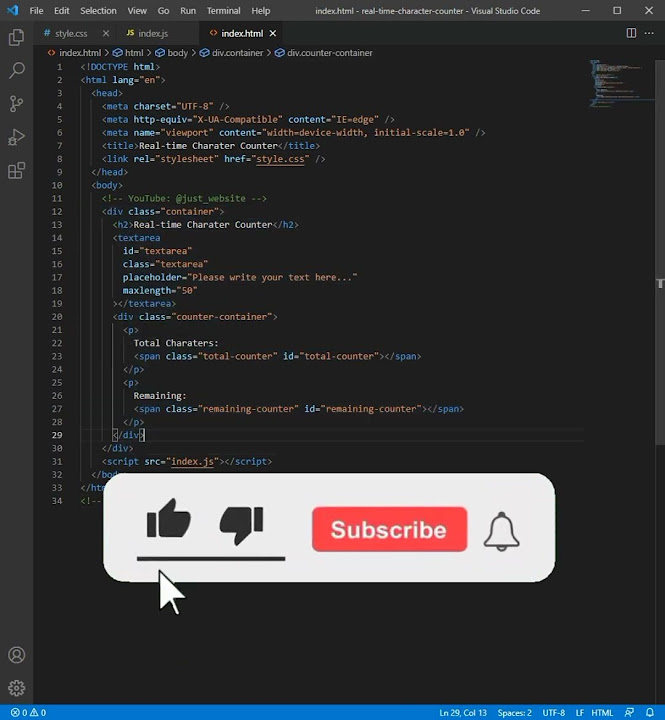 Html Css Javascript Character Coding Web Website Realtime Real Short Shorts