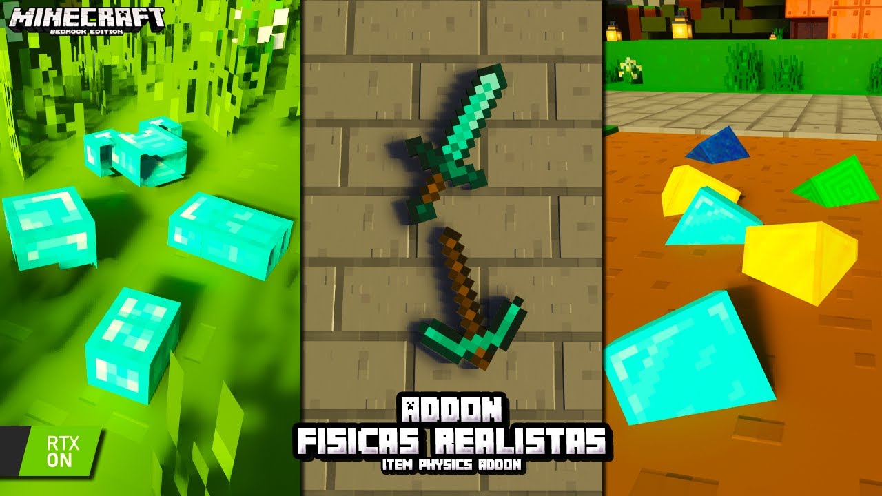 ADDON de FISICAS REALISTAS para MINECRAFT PE 1.19 * Item Physics addon ...