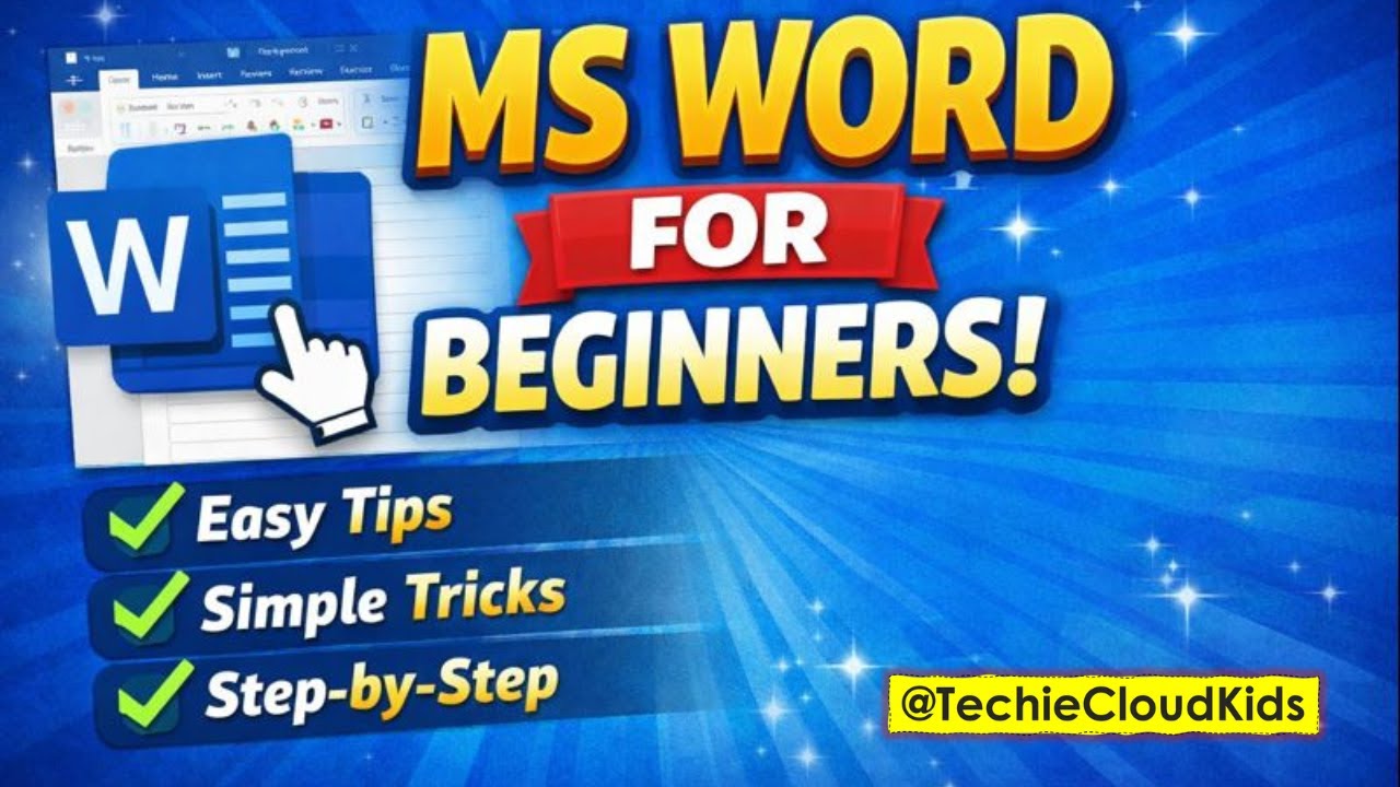MS Word for Beginners | Easy Guide for Students & College Passouts ! MS ...