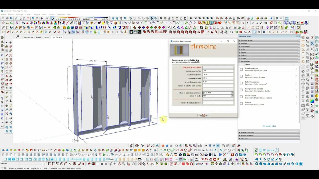 tuto complet sur les composants dynamiques sketchup de 6h30 - YouTube