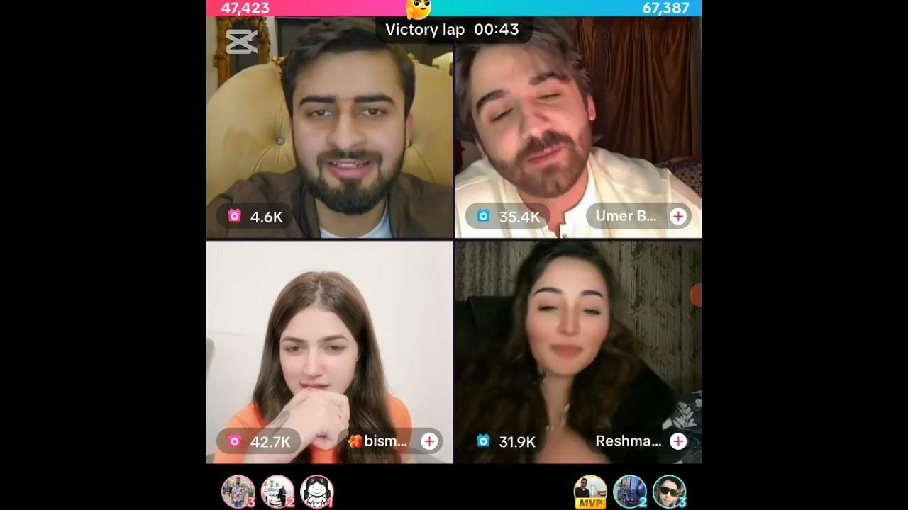 Haider Shah Vs bisma and Umer butt vs Reshma tiktok live match - YouTube