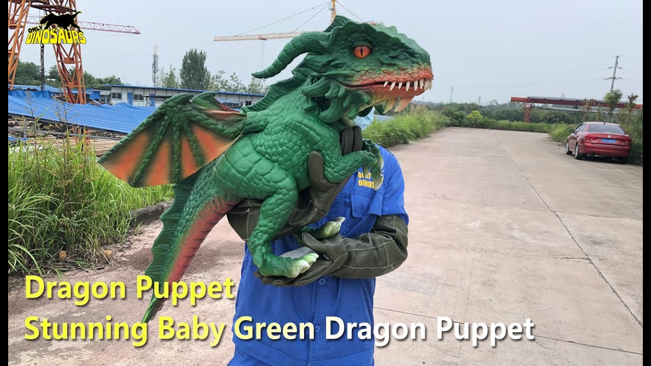 Stunning Baby Green Dragon Puppet | Hand Dragon Puppet - YouTube