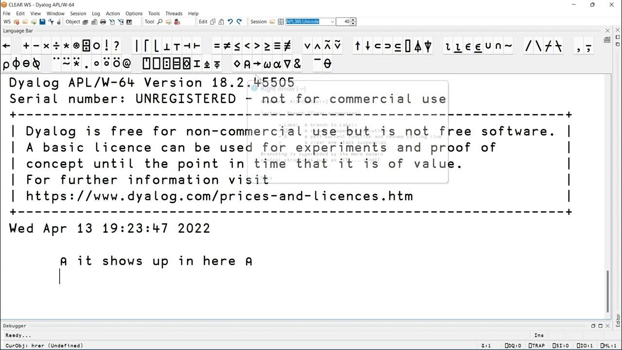 Using the Language Bar in the Dyalog APL IDE - YouTube