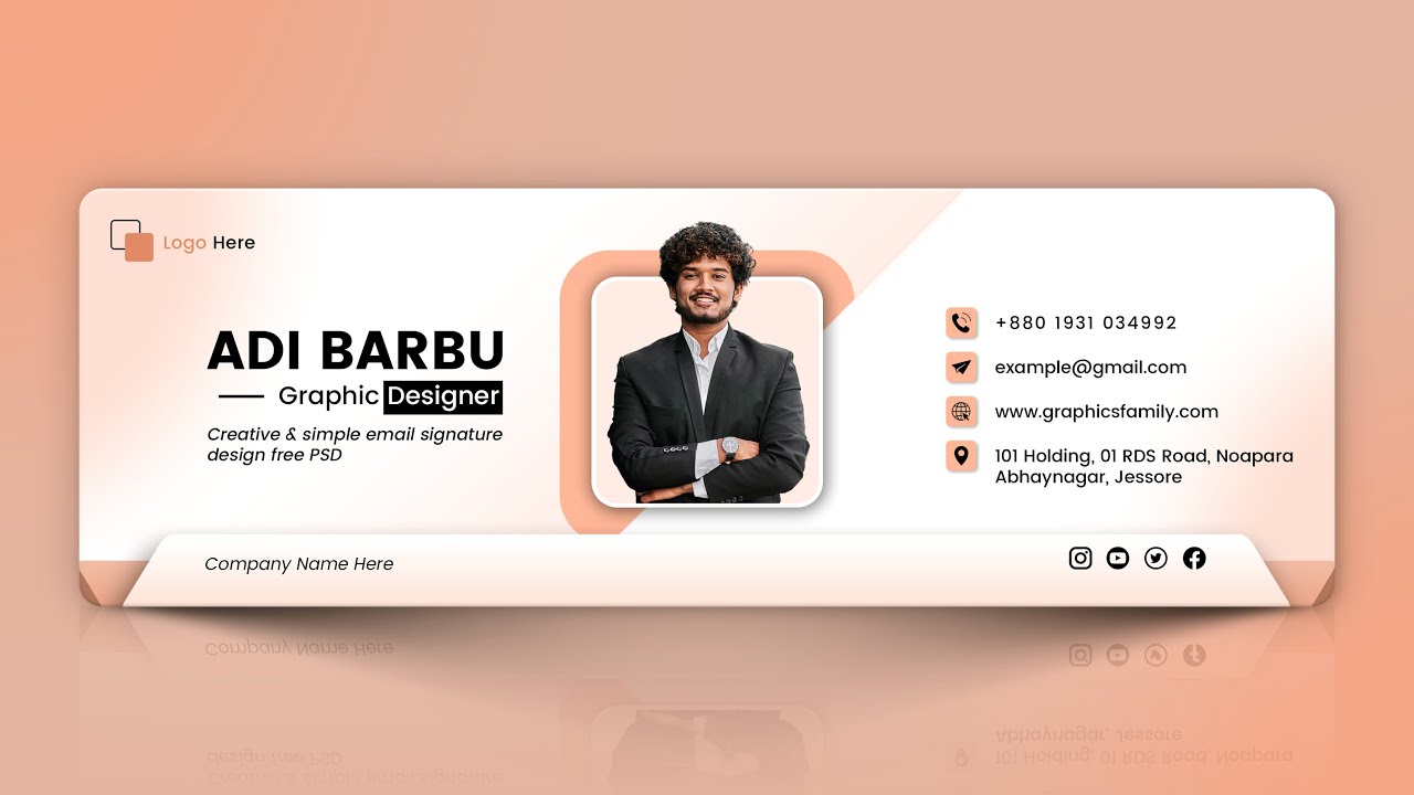 How to design professional email signature template in Adobe photoshop ...