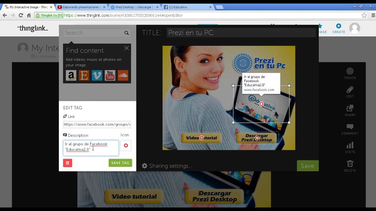 Elaborando imagenes interactivas con Thinglink - YouTube