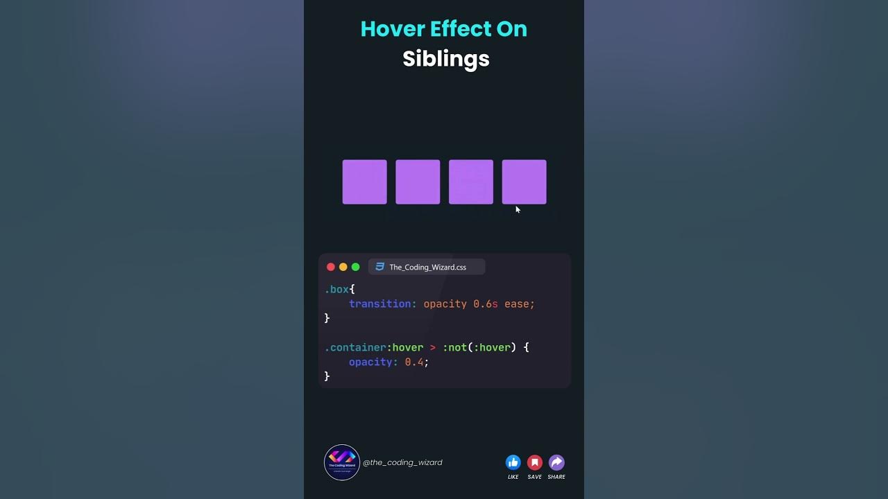 Hover Effect On Siblings Css 🤯🤯🤯 Frontenddeveloper Youtube