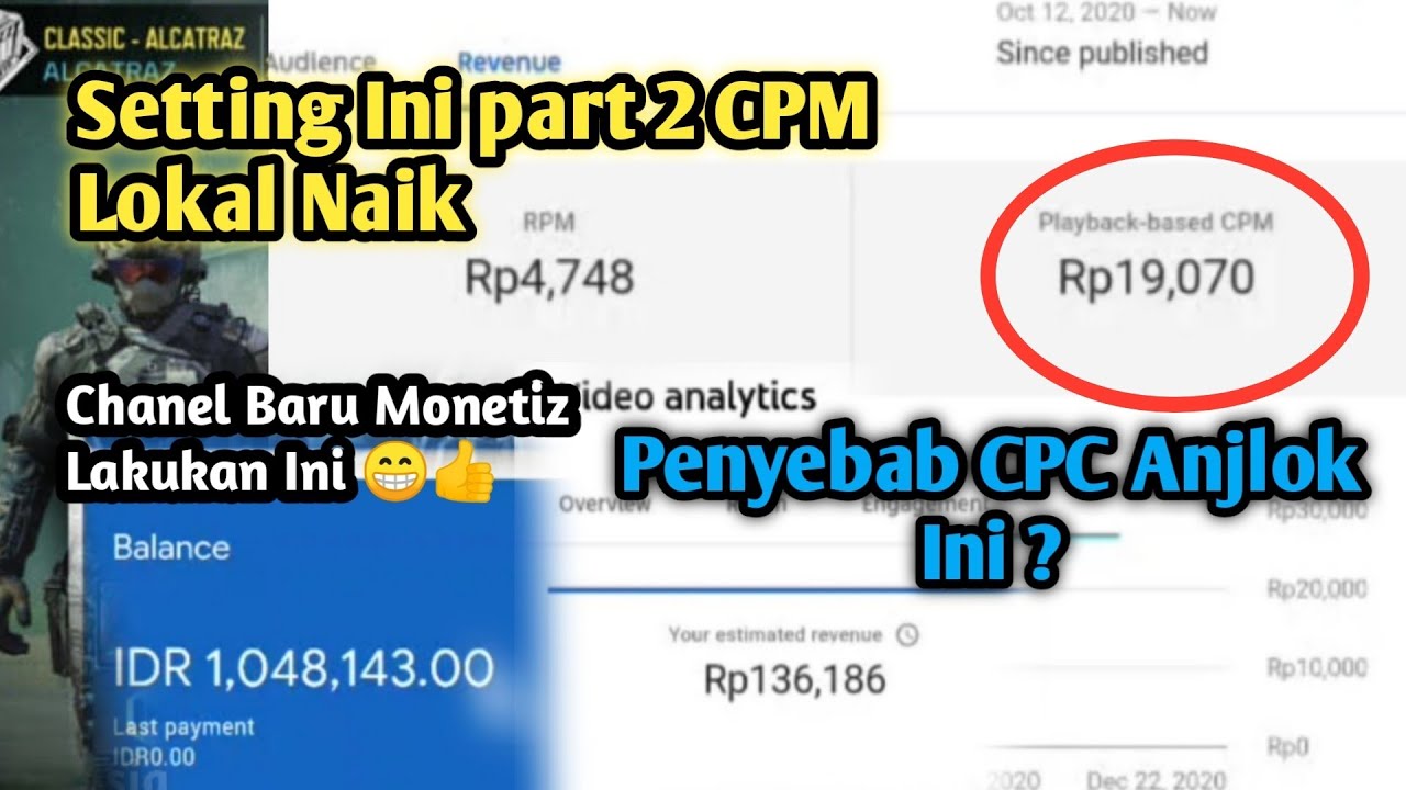 CARA MENAIKAN CPM YOUTUBE PENGHASILAN MENINGKAT | IKLAN MAHAL GAJI NAIK ...