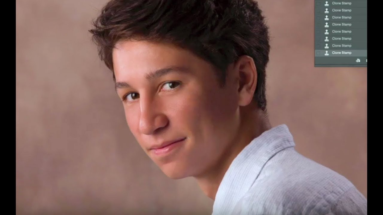 Retouching - Senior Boy PS Facial and Liquify - YouTube