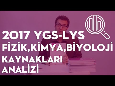 2017 YGS-LYS Fizik, Kimya, Biyoloji Kaynakları Analizi