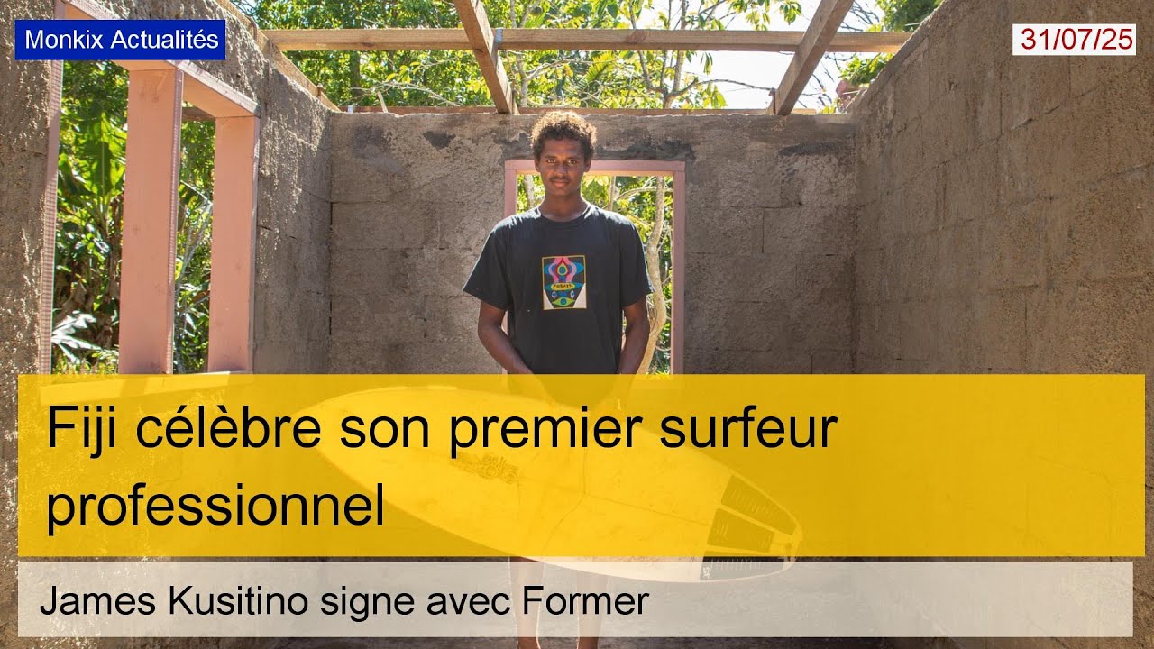 Fiji célèbre son premier surfeur professionnel, James Kusitino - YouTube
