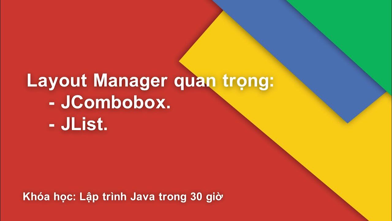 Chương 2 bài 5 JCombobox, JList - YouTube