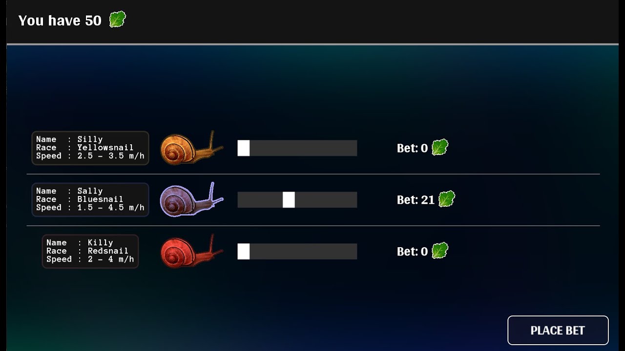 Mini Game — Snail Race - YouTube