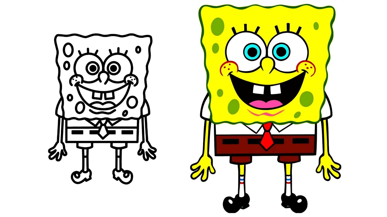 Cute SpongeBob Drawing Step by Step 🎨 | Sevimli Sünger Bob Çizimi ve ...