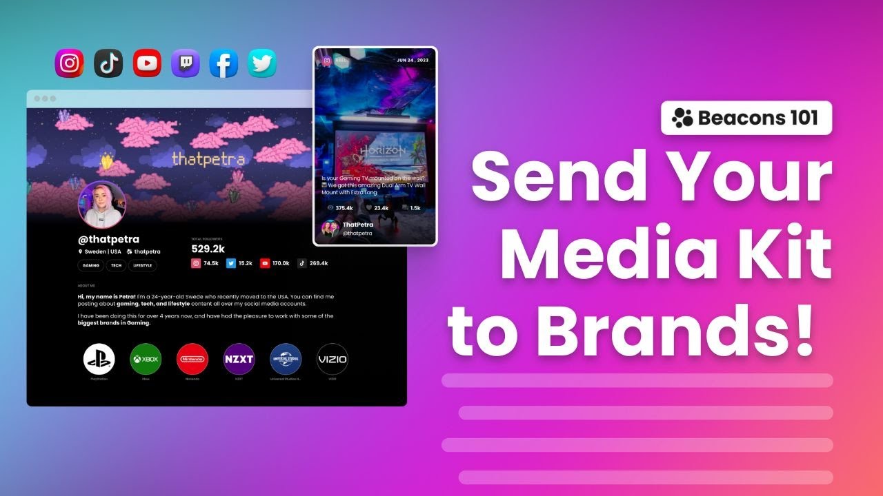 How to send your Media Kit to Brands! (Beacons Tutorial) - YouTube